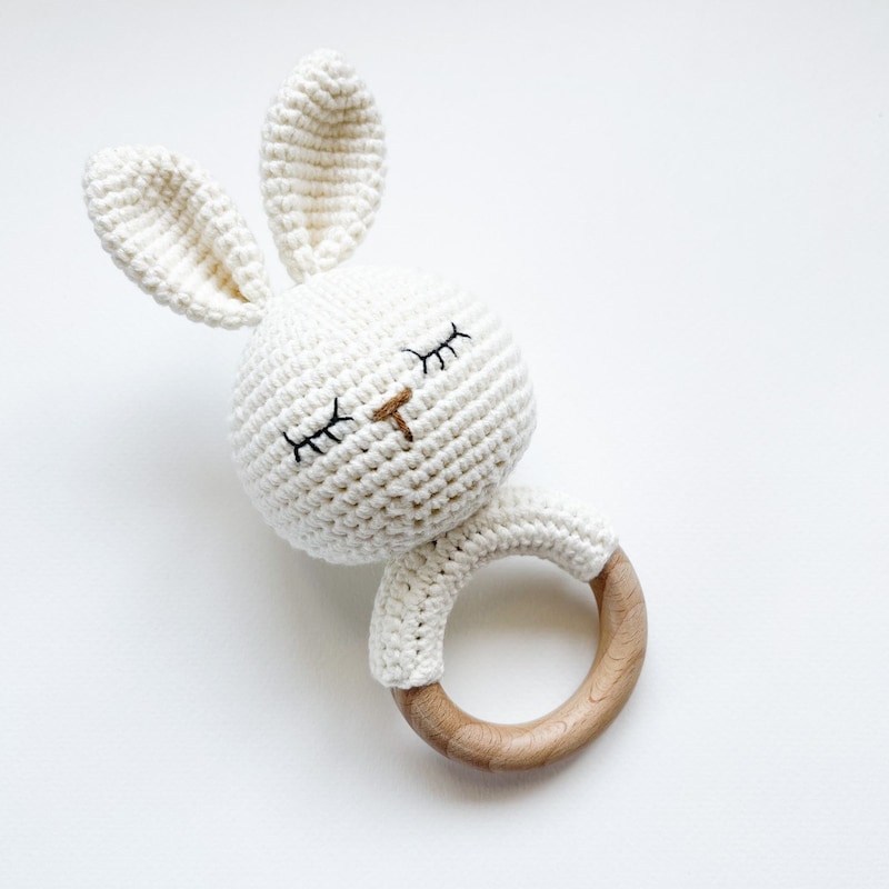 Bunny Rattle - Etsy