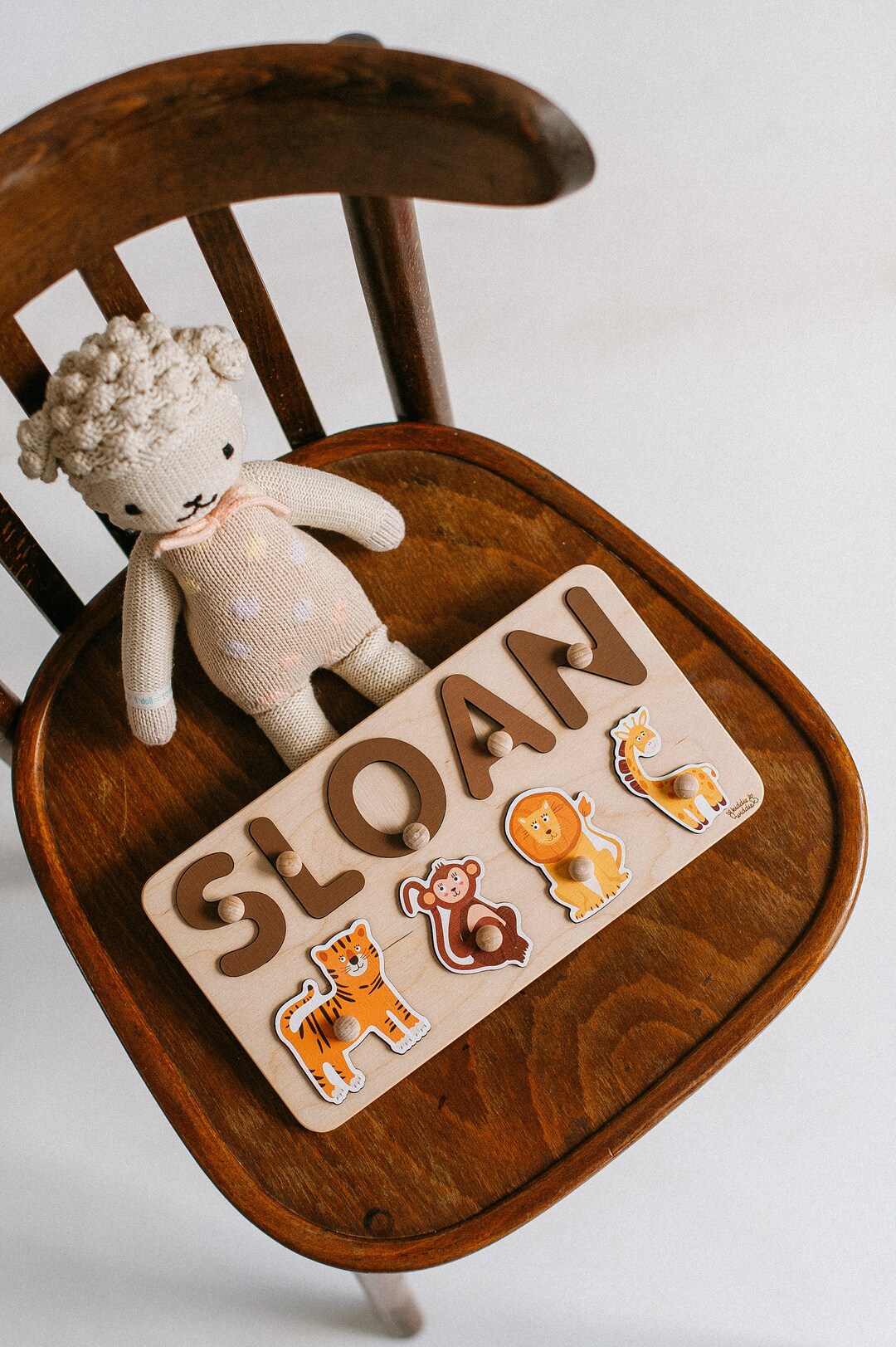 Personalized Baby Name Puzzle Safari Theme Puzzle First Birthday Gift ...