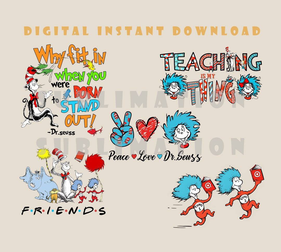 Dr. Suess Png, Dr. Suess Day, Sublimation Print, Read Across America ...