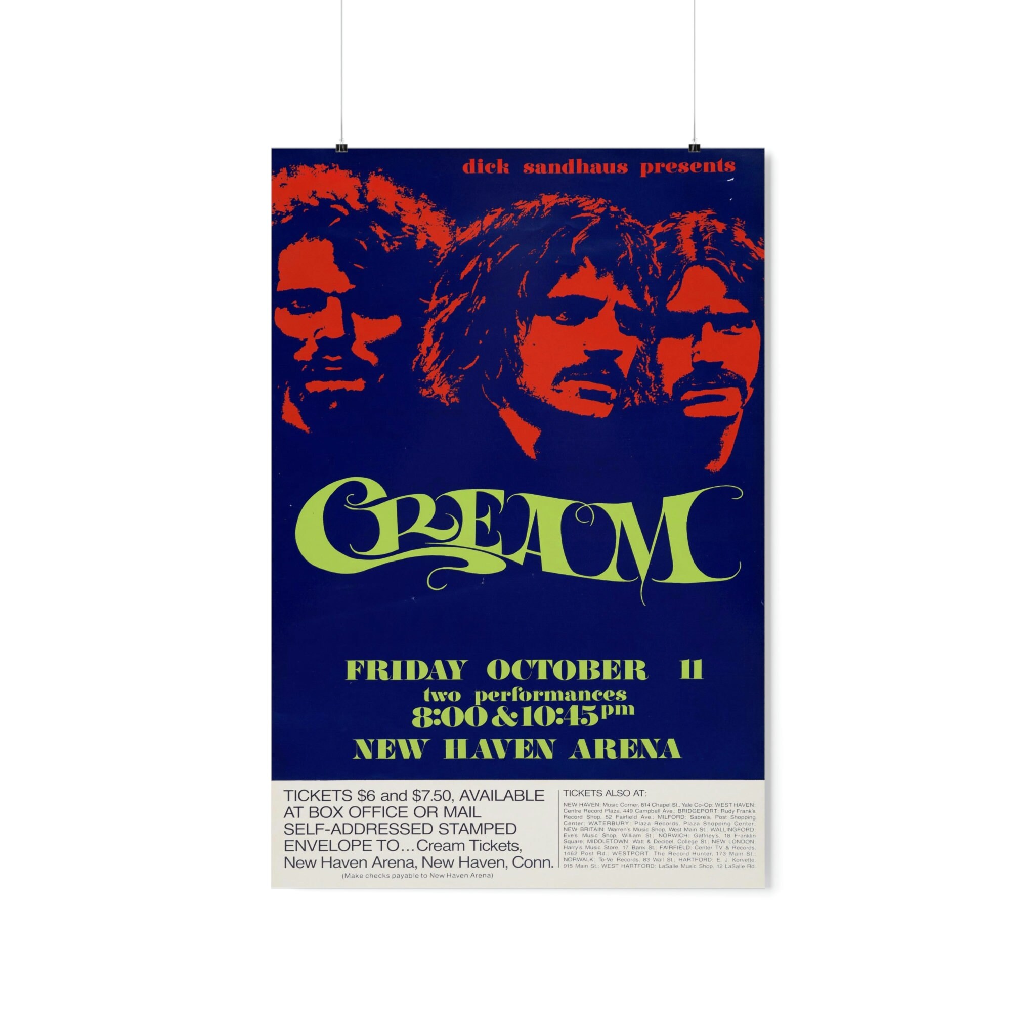 1968 - Cream - Farewell Tour, New Haven - Vintage Concert Poster sold ...