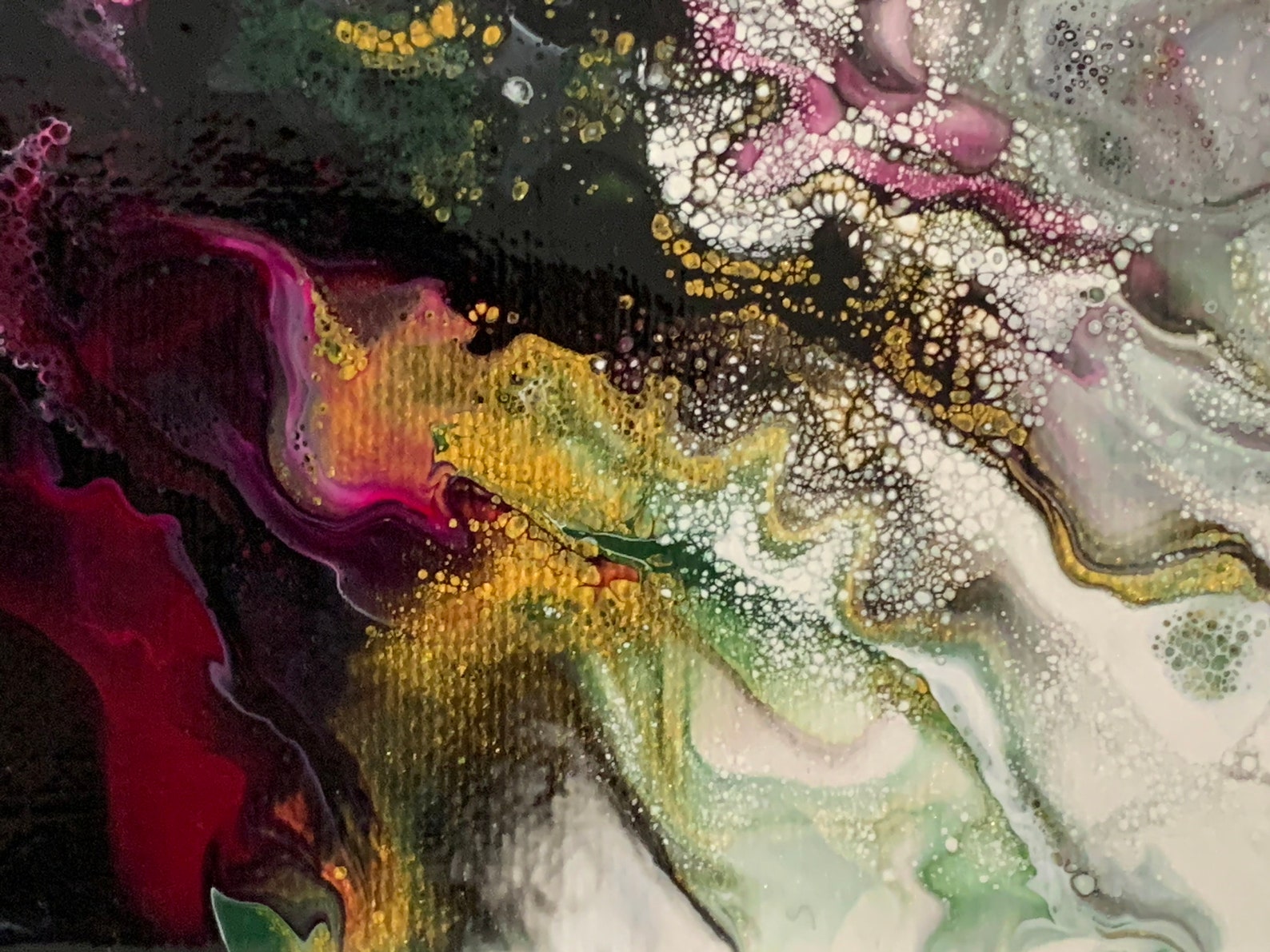 Chaos abstract painting 12 x 16 inches 30 x 40.5cm on a rectangular box ...