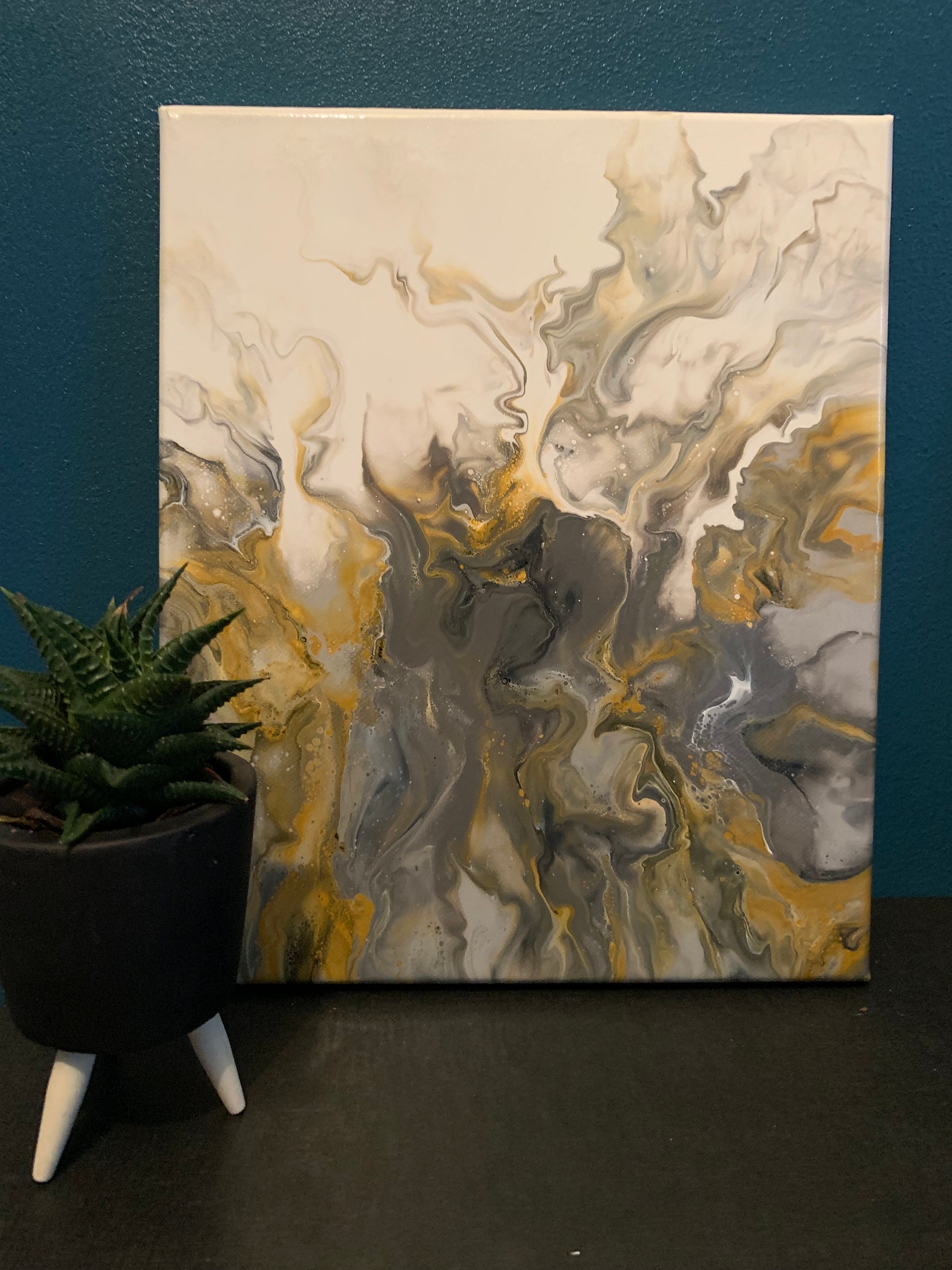 Ptygmatic Abstract Painting 10 X 12 Inches 25 X 30cm on Stretched ...