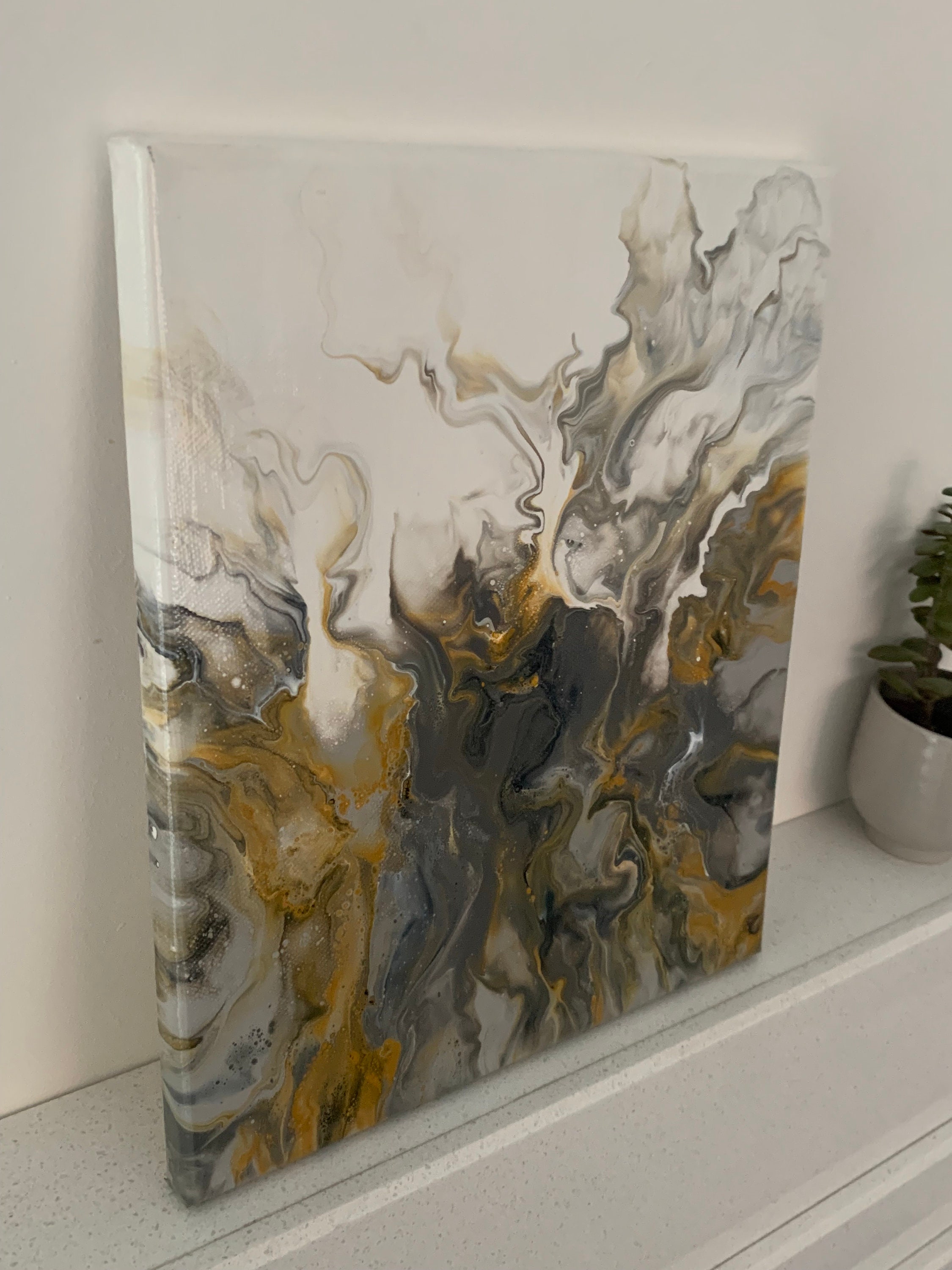 Ptygmatic Abstract Painting 10 X 12 Inches 25 X 30cm on Stretched ...