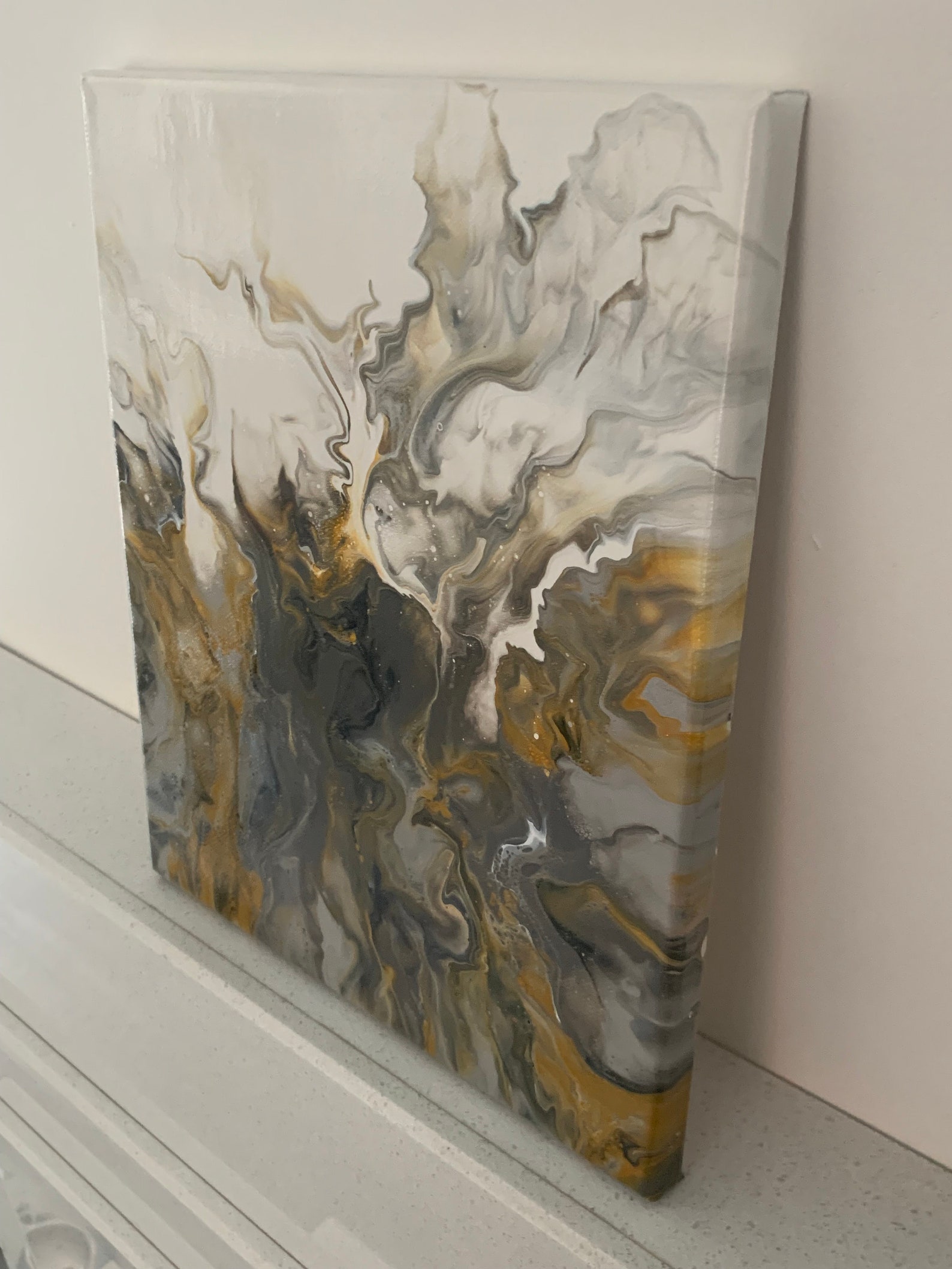 Ptygmatic Abstract Painting 10 X 12 Inches 25 X 30cm on Stretched ...