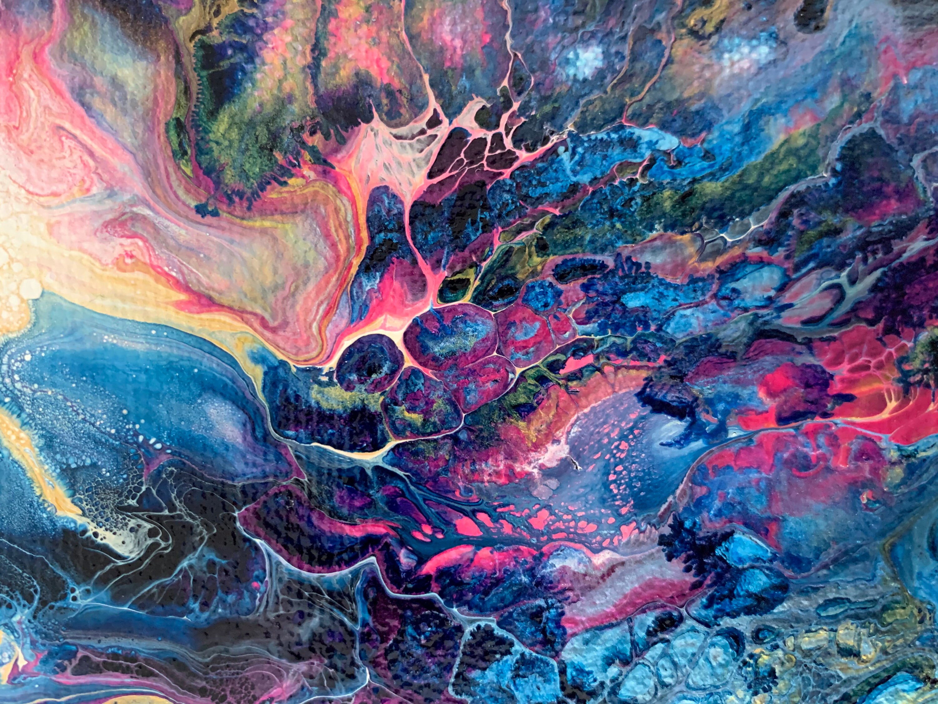 Ink Fractals Abstract Painting 12 X 16 Inches 30 X 40.5cm on a ...