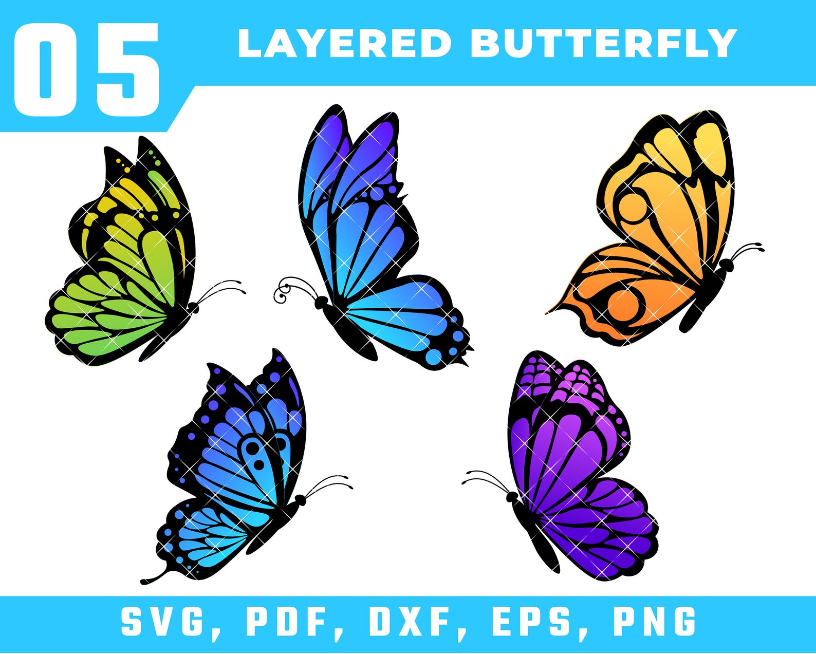 Butterfly SVG Butterfly Bundle SVG Files Butterfly SVG Layered | Etsy