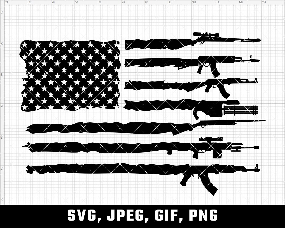 American Gun Flag Svg, Rifle Flag Svg, Guns Svg, 2nd Amendment Svg ...
