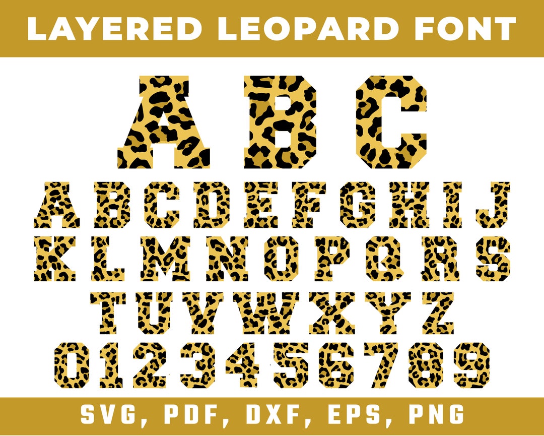 Leopard Font SVG, Leopard Font for Cricut, Leopard Font Png, Animal ...