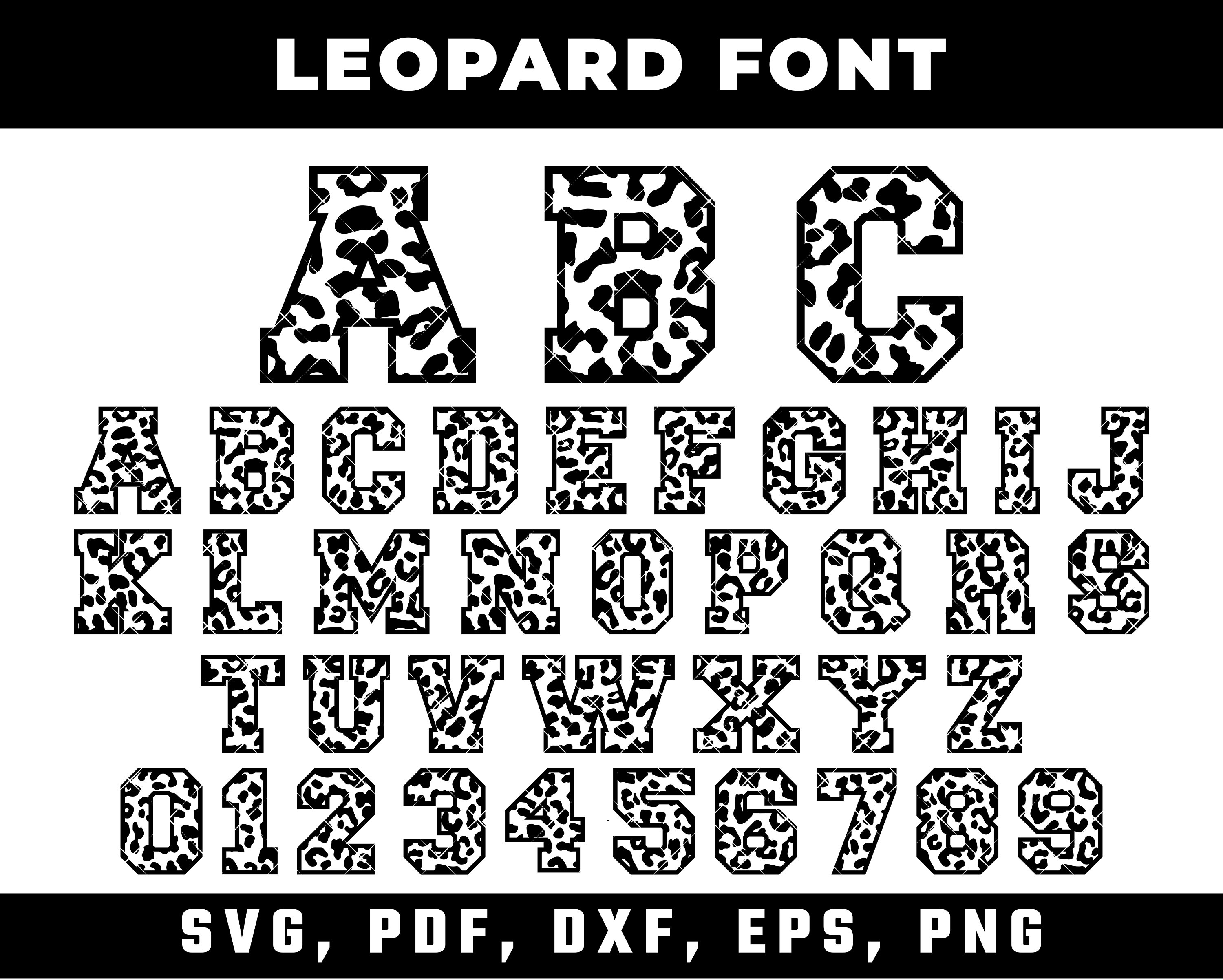 Leopard Font SVG Leopard Font for Cricut Leopard Font Png - Etsy Finland