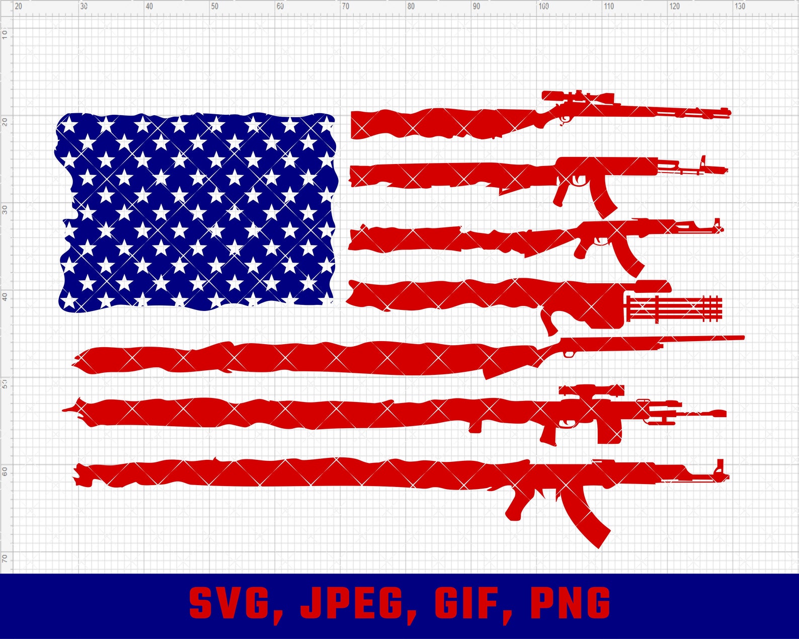 American Gun Flag Svg, Rifle Flag Svg, Guns Svg, 2nd Amendment Svg ...