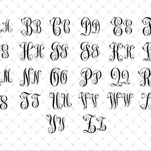 SVG Monogram /PNG Alphabet, Fancy Monogram Alphabet, Digital Download ...