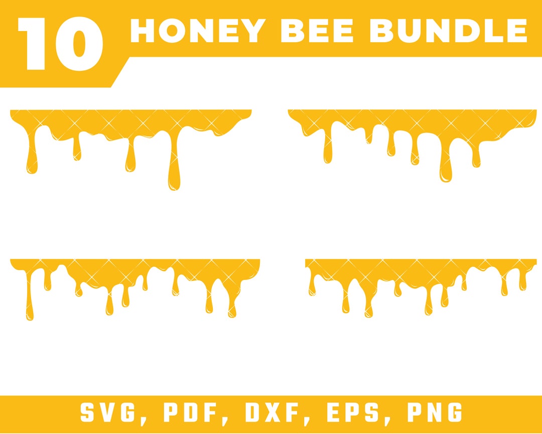 Honey Bee SVG Bundle: Drips, Honeycomb, Hive Clipart (digital Download ...