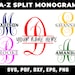 Split Monogram SVG PNG, Split Monogram Frame Alphabet, Digital Download ...