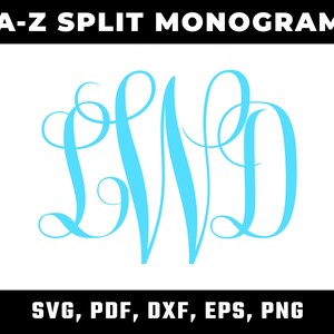 Split Monogram SVG PNG, Split Monogram Frame Alphabet, Digital Download ...