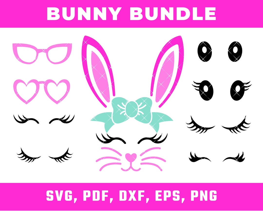 Bunny Face Svg Easter Svg Easter Bunny Svg Bunny Face Set Easter Bunny ...