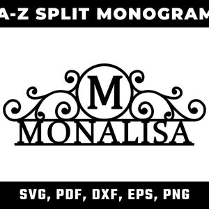 Split Monogram SVG PNG, Split Monogram Frame Alphabet, Digital Download ...