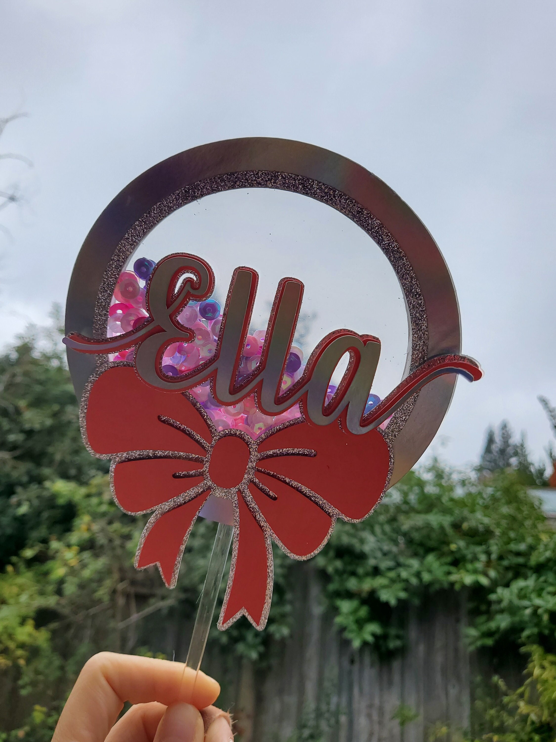 3D Ribbon Cake Topper/ Birthday/ Party/ Shaking Cake Topper/ - Etsy