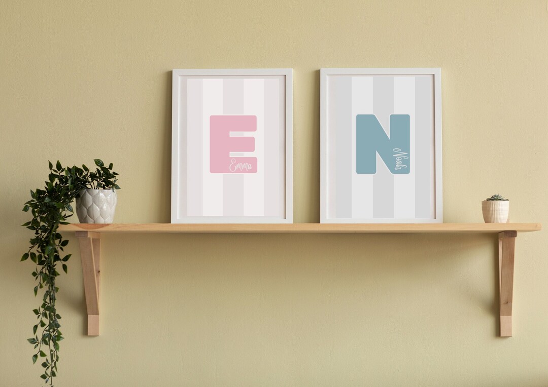 Custom Name Wall Art, Kids Initial Poster, Nursery Room, Custom Name ...
