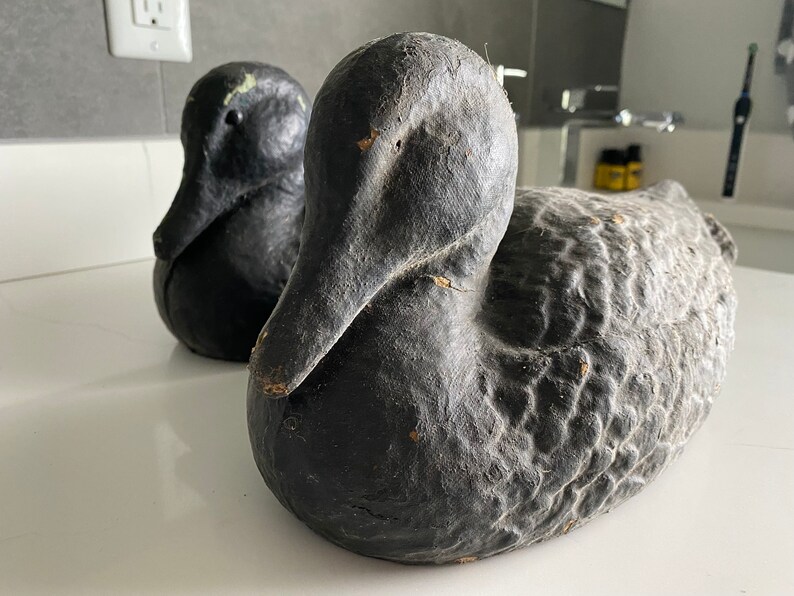 Antique Carry-lite Dura-beak Paper Mache Duck Decoy - Antique Duck ...