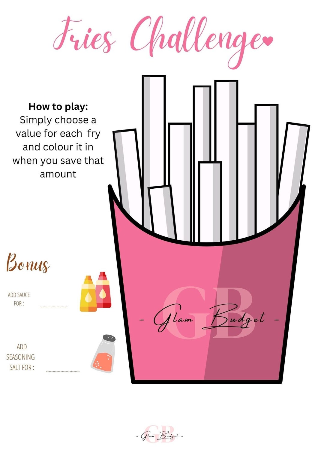 Fries Savings Challenge - Etsy