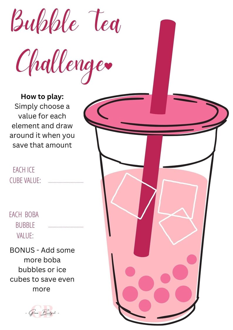 Bubble Tea Savings Challenge - Etsy
