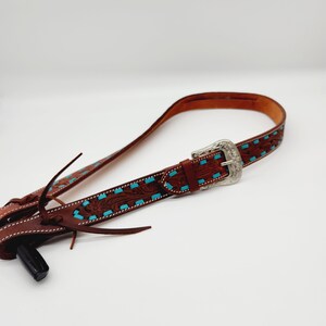 Belt Style Turquoise Buckstitch Split Ear Headstall Activeleather ...