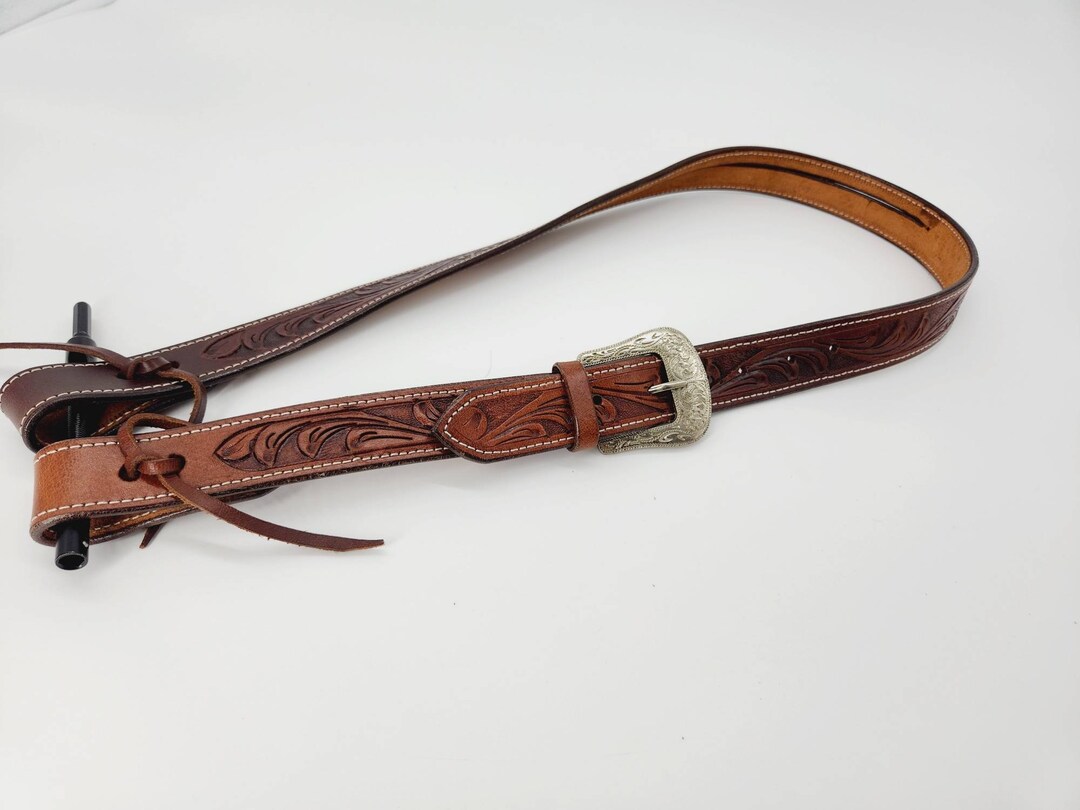 Belt Style Split Ear Headstall With Tooling Western Bridle Full Size ...