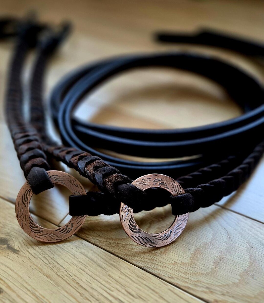 Twisted Iron- Rose Gold Metal Ring Reins - Western Headstall - Western ...