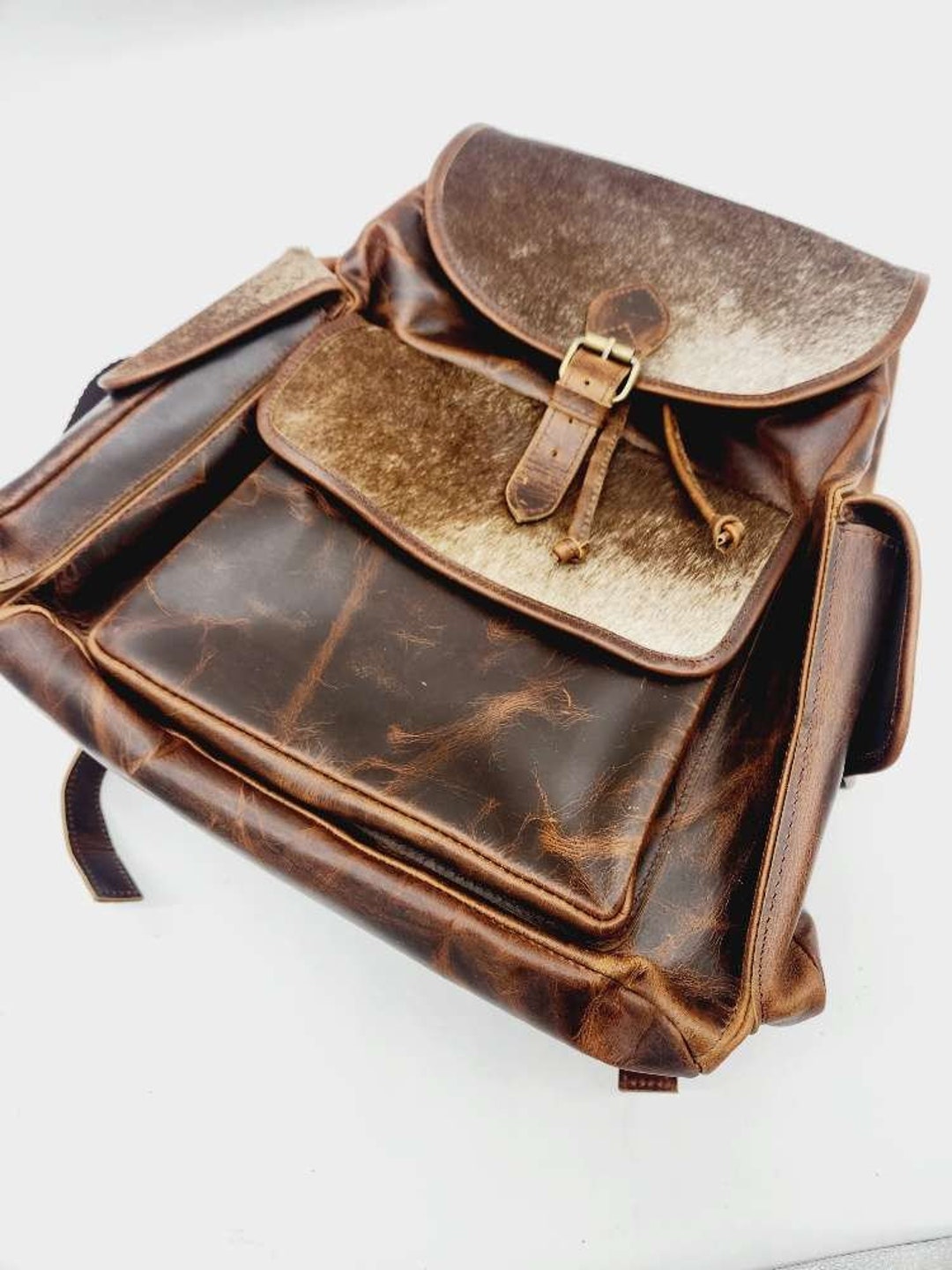 Leather Backpack Texas Longhorn Light Brown Leather - Etsy