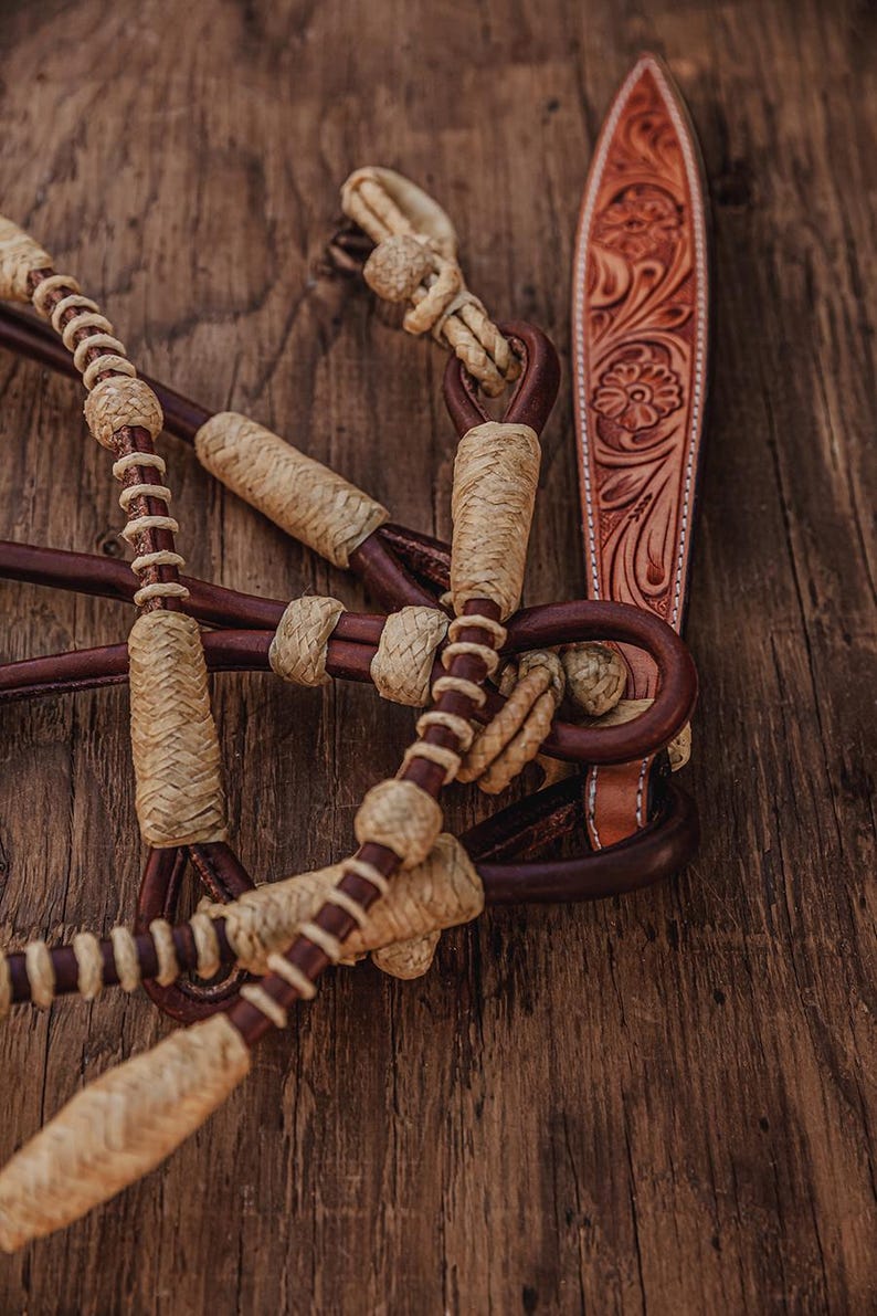 Rawhide Romel Reins- Rolled Leather With Natural Buttons - Western ...