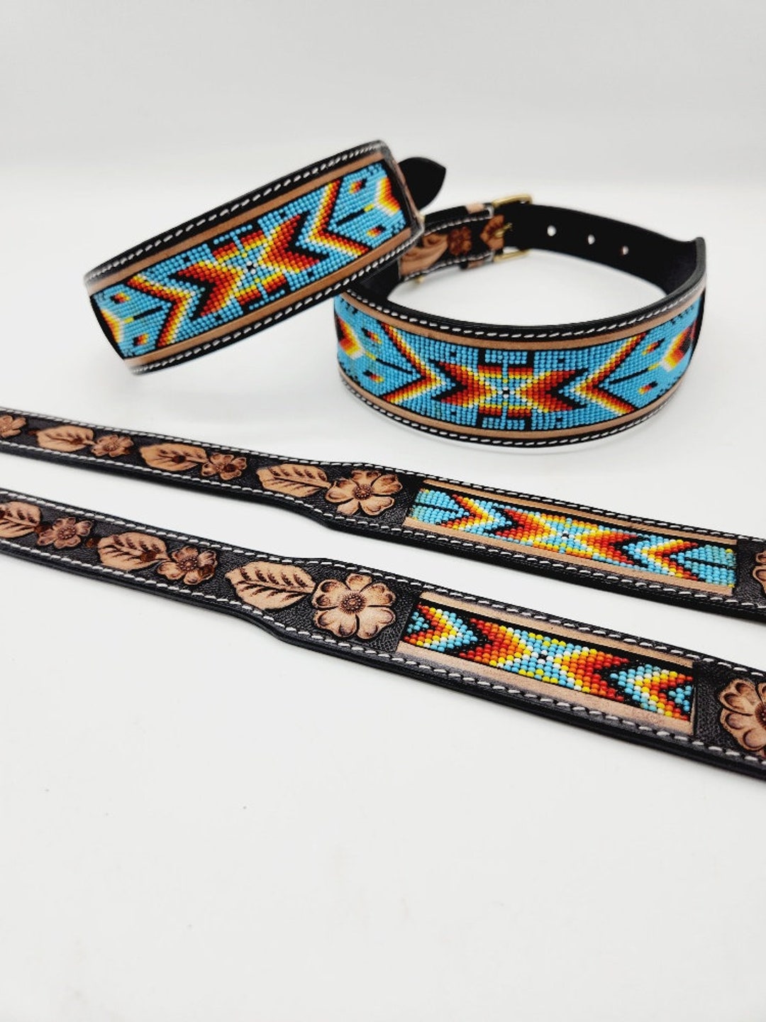 Outlaw River Dog Collar, Leather Dog Collar, Farm Dog Cattle Dog Show ...
