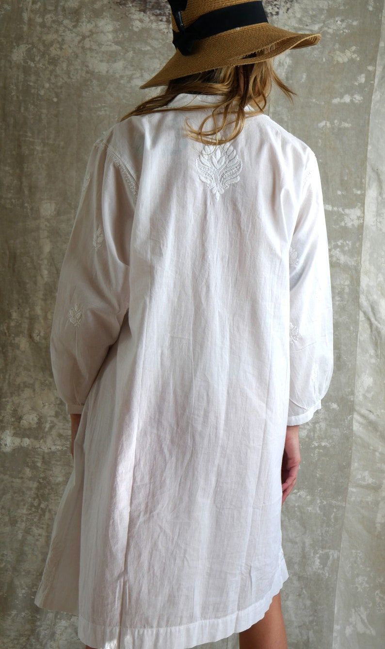 White 100% Cotton White Tunic With Hand Embroidery for Beach or City ...