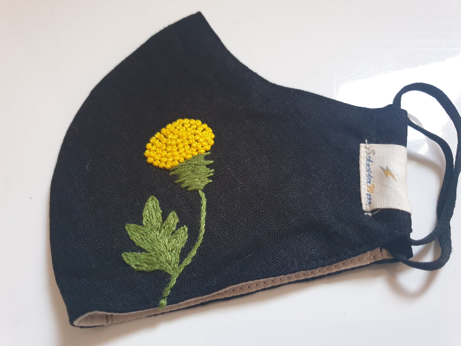 Hand Embroidered 3-layer Linen Mask With Nose Wire, Linen Material - Etsy
