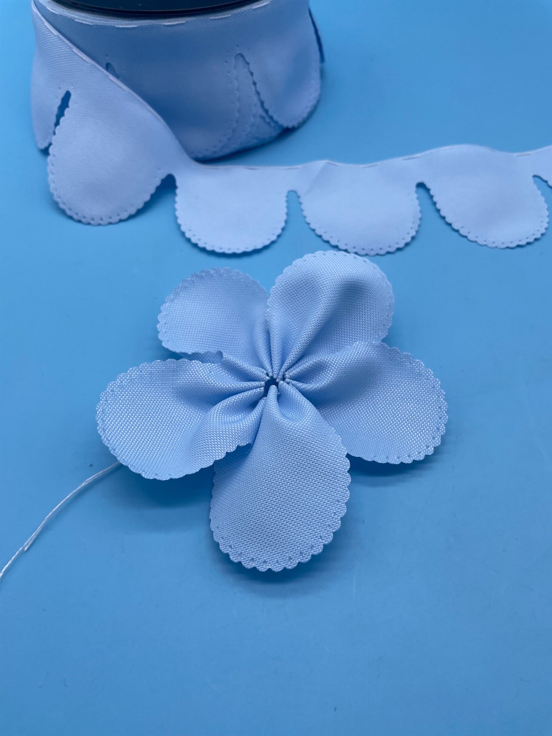 Light Blue Petal Flower Ribbon, 25 Yards. Pull-string Flower Ribbon. - Etsy