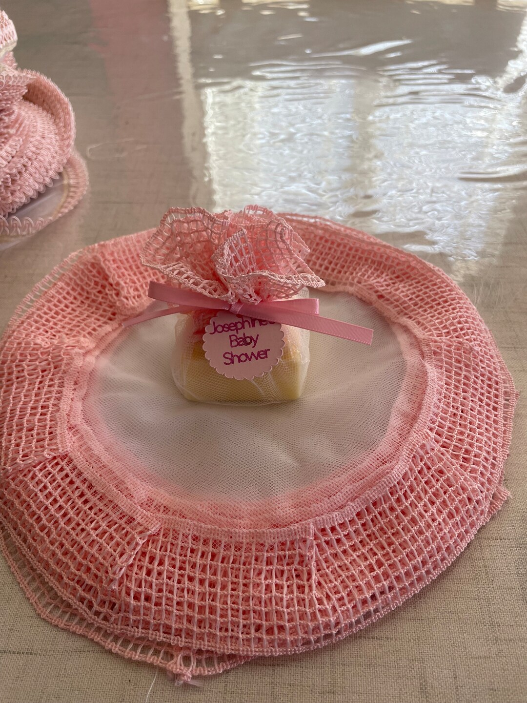 8" Fancy Bordered Pink Tulle. This Croquet Like Edged Tulle is Perfect ...