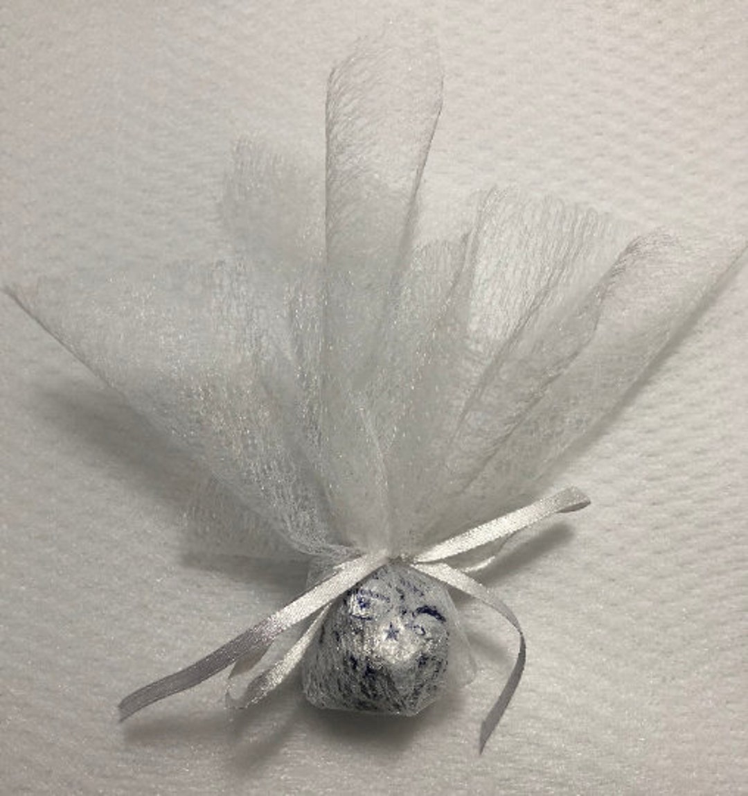 9" Tulle Squares| White Lace Tulle | 50 Pcs | Wedding Favor Decor ...