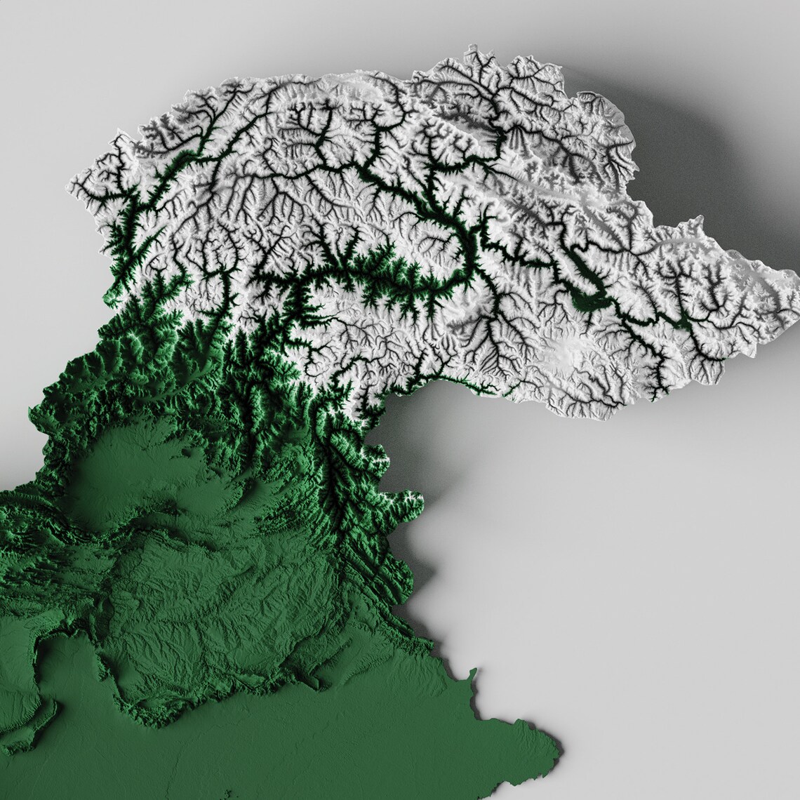 Pakistan Relief Map Printable Decor | Etsy