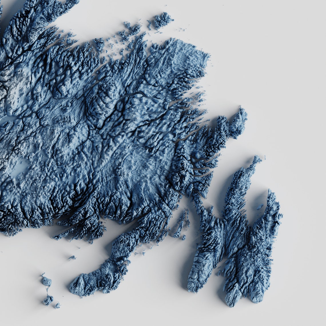Newfoundland Relief Map Printable Decor - Etsy