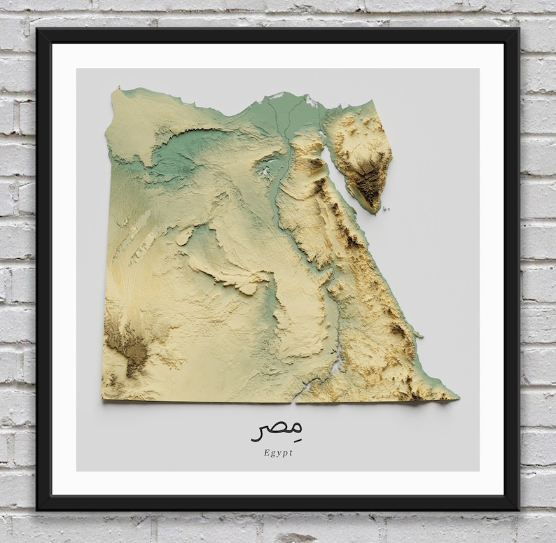 Egypt Relief Map | Printable Decor - Etsy