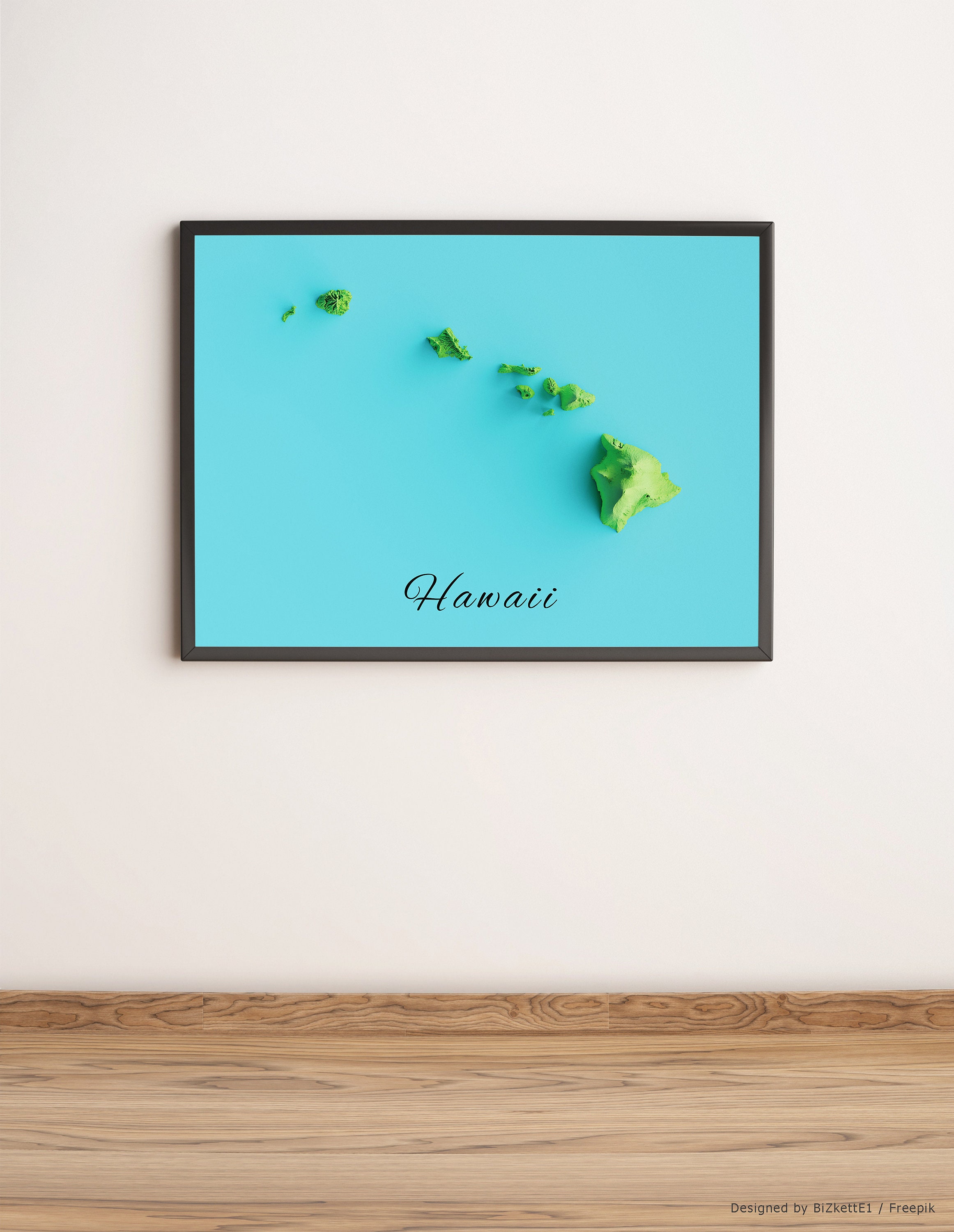 Hawaii Relief Map Printable Decor - Etsy