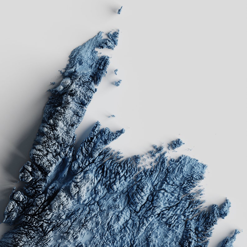 Newfoundland Relief Map | Printable Decor - Etsy Canada