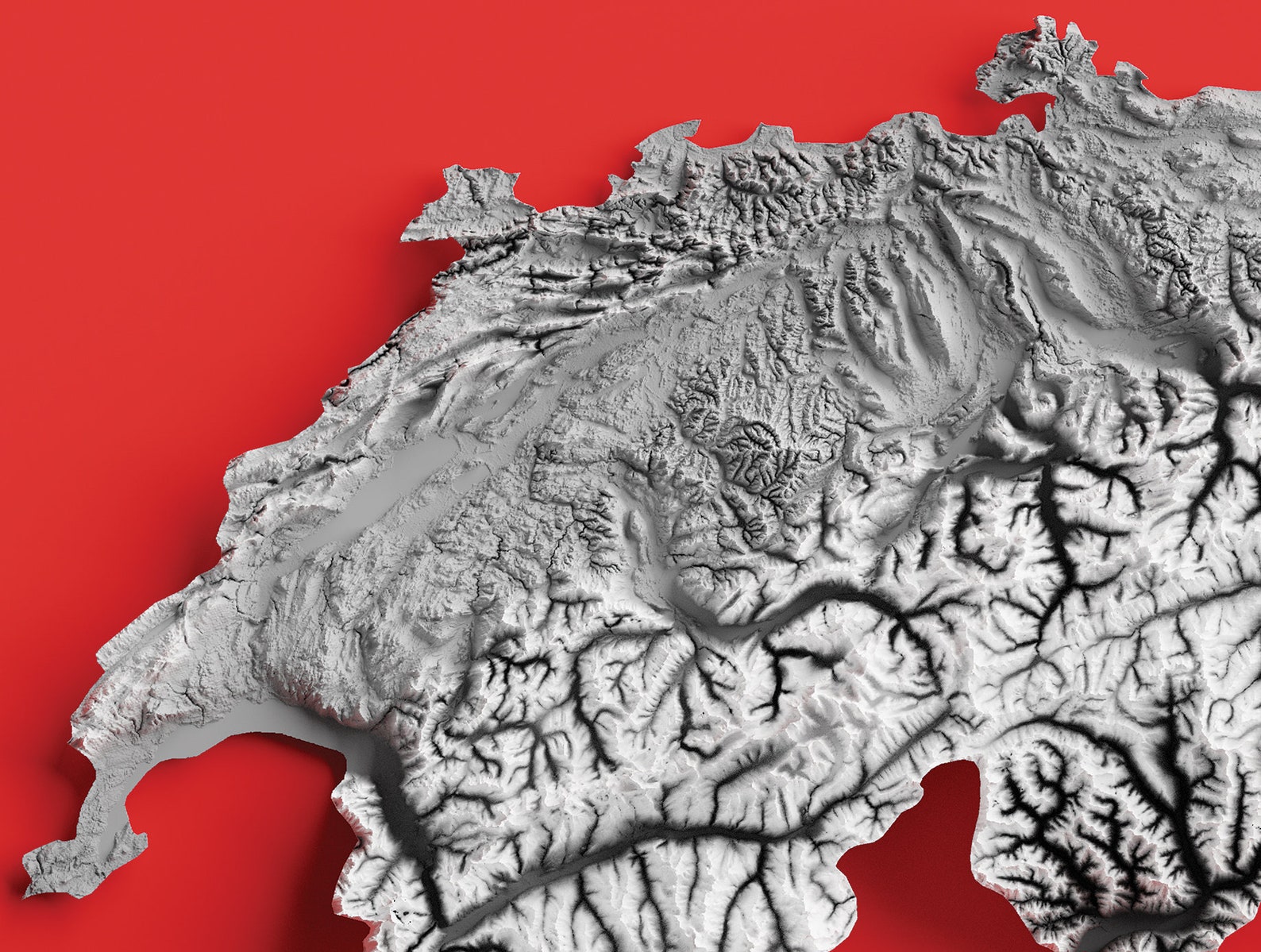 Switzerland Relief Map | Printable Decor - Etsy