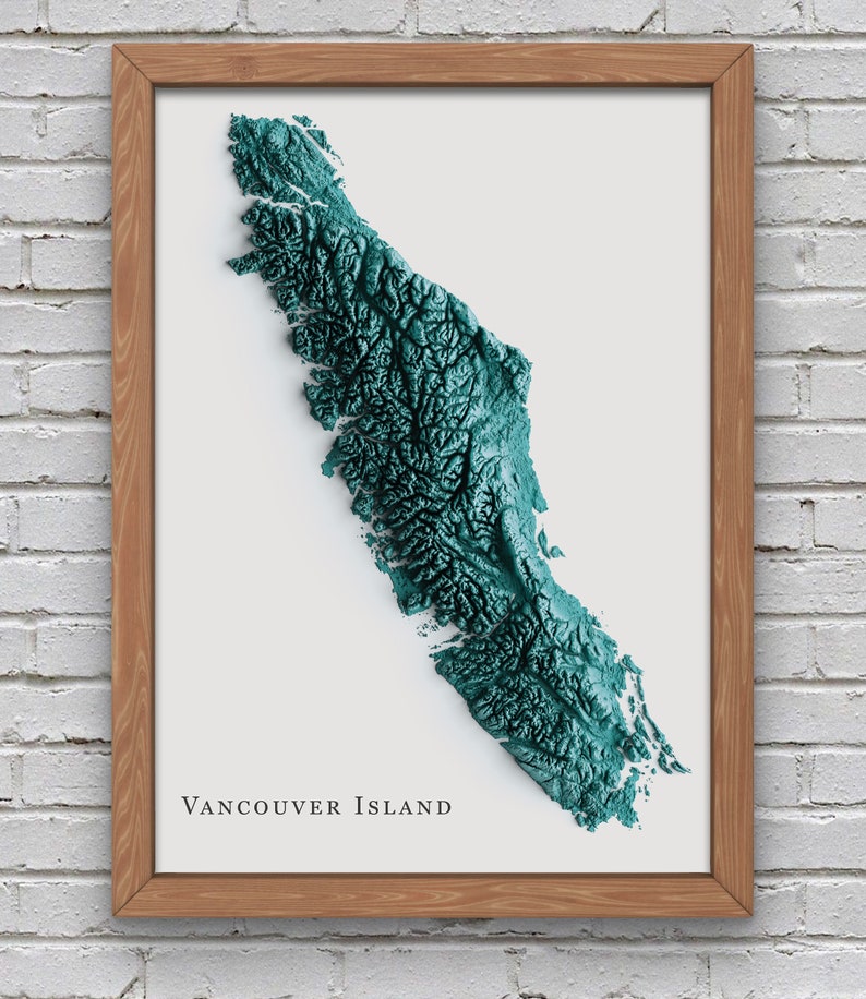 Vancouver Island Relief Map | Printable Decor - Etsy Canada