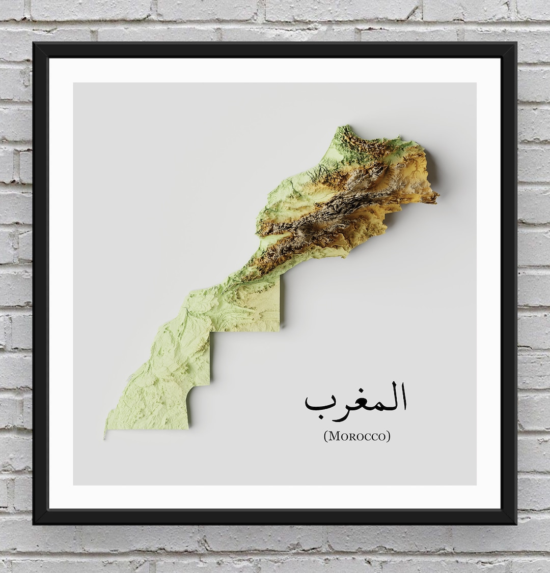 Morocco Relief Map | Printable Decor - Etsy