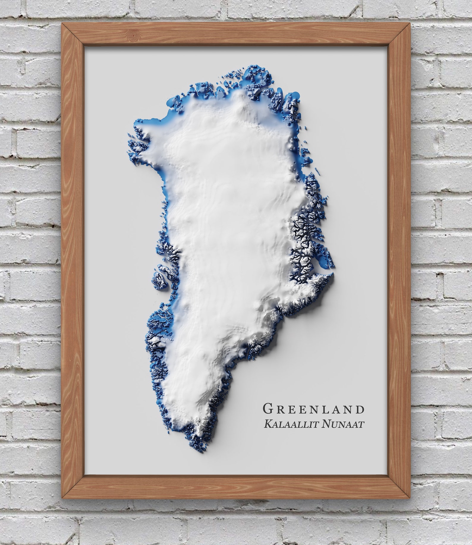 Greenland Relief Map Printable Decor - Etsy Denmark