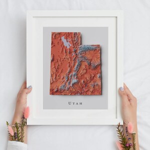 Utah Relief Map | Printable Decor - Etsy