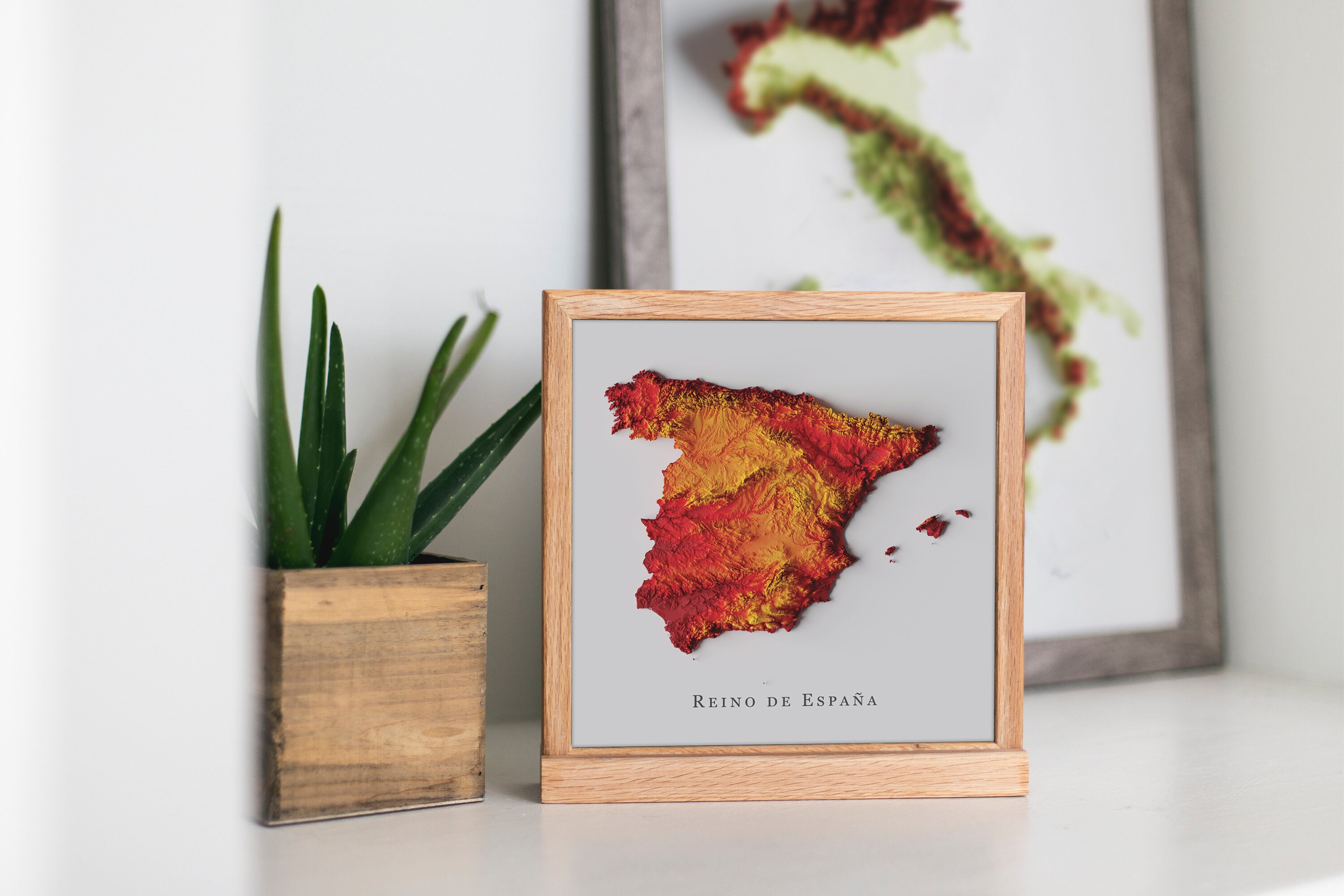 Spain Relief Map | Printable Decor - Etsy