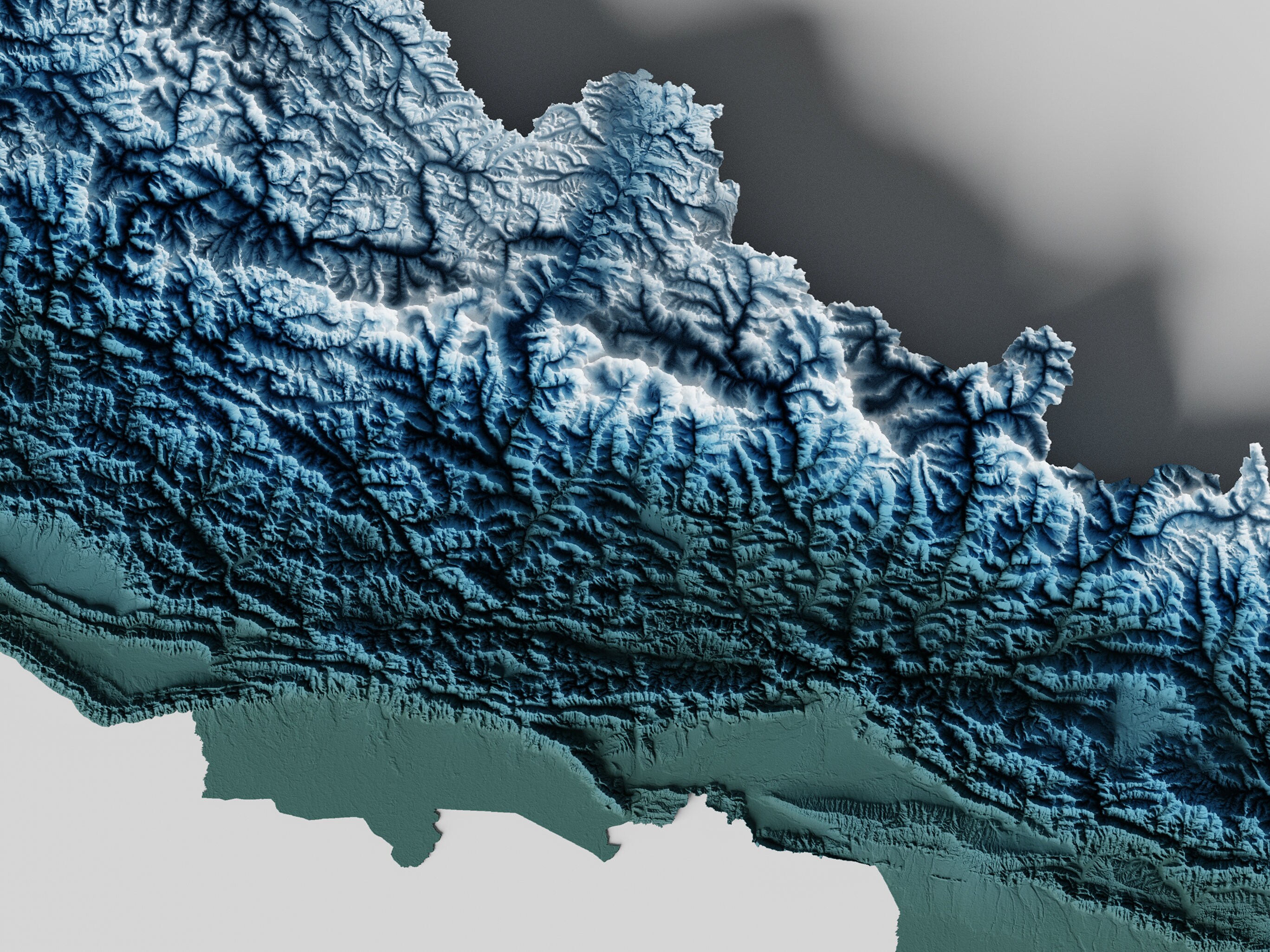 Nepal Relief Map Printable Decor - Etsy