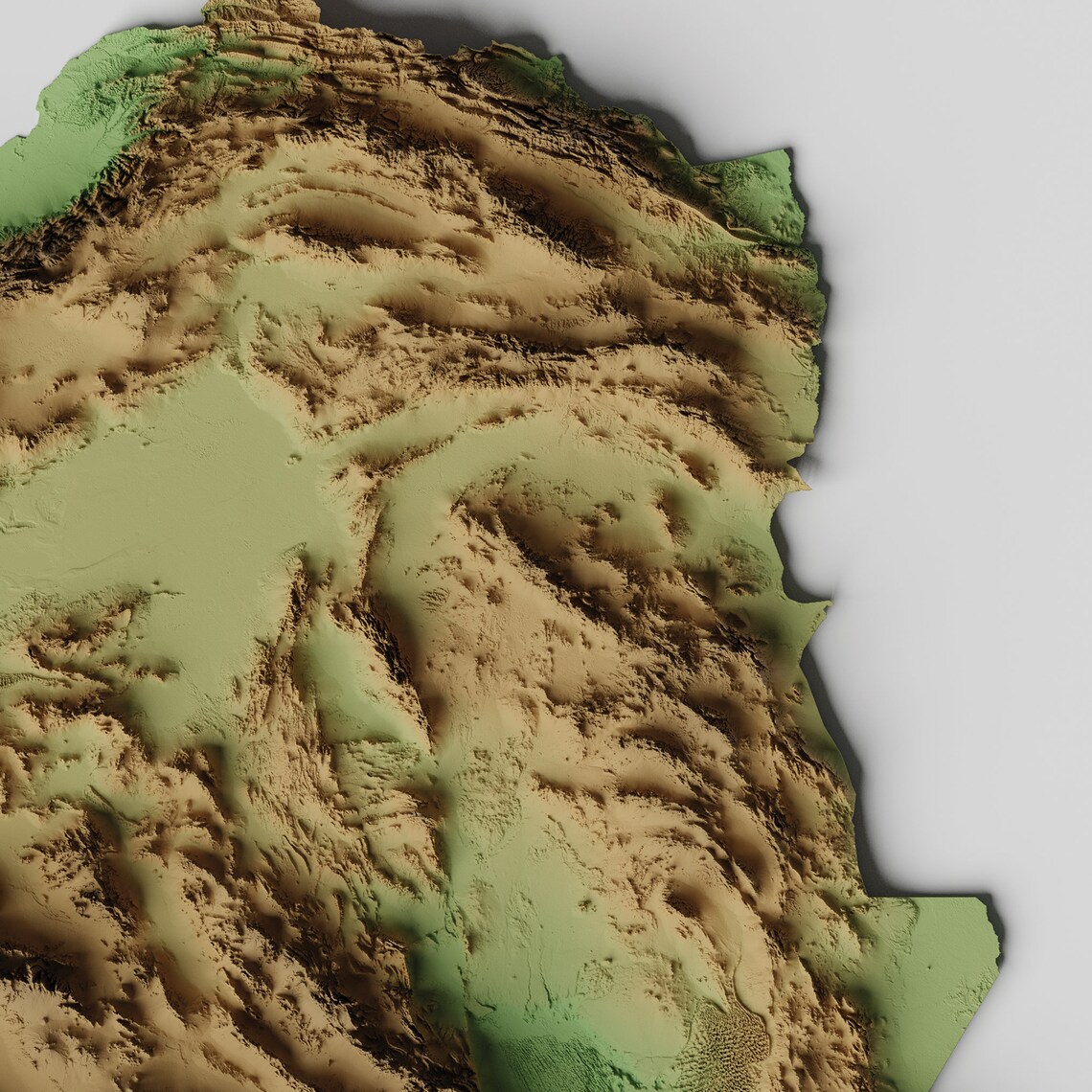 Iran Relief Map Printable Decor | Etsy