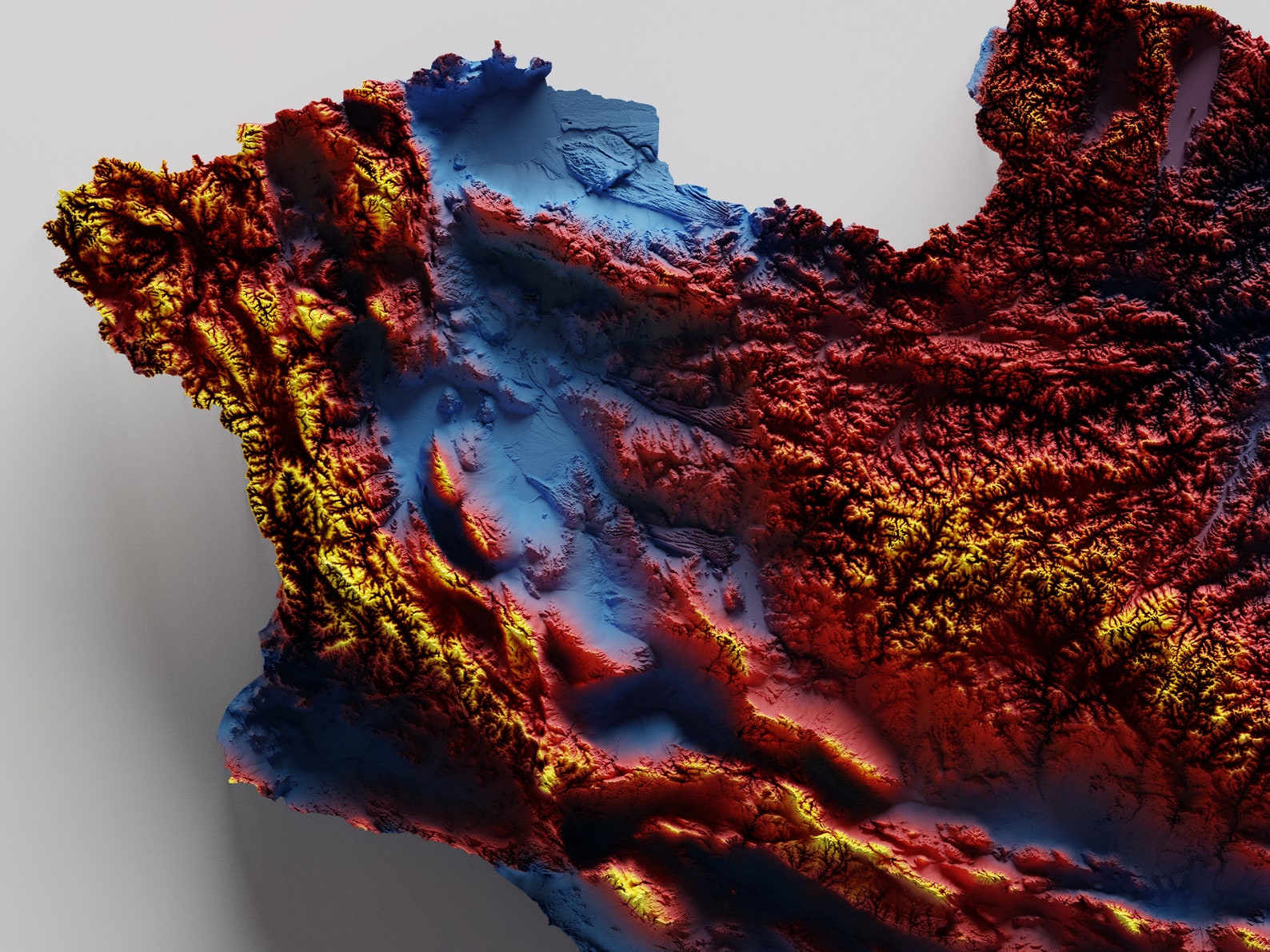 Mongolia Relief Map | Printable Decor - Etsy